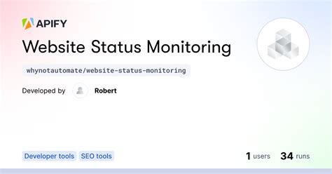 Issues · Website Status Monitoring Deprecated · Apify
