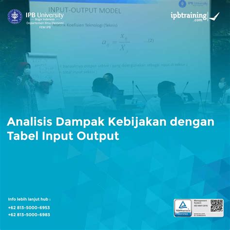 IPB Training Online Course Analisis Dampak Kebijakan Dengan Menggunakan Tabel Input Output