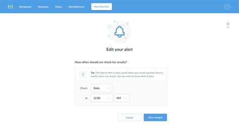 Designs For Alerts Feature · Issue 6261 · Metabasemetabase · Github