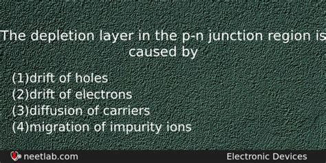 The Depletion Layer In The P N Junction Region Is Caused By Neetlab