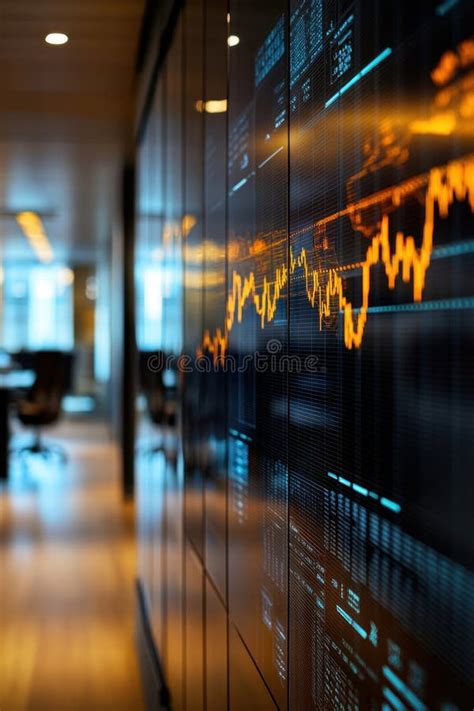 Stock Market Analysis A Modern Office Setting Showcases Digital Charts