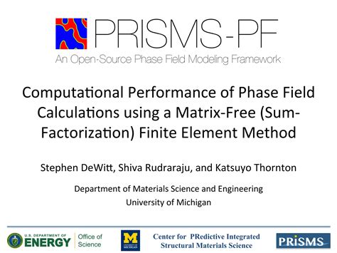 Computational Performance Of Phase Field Calculations Using A Matrix