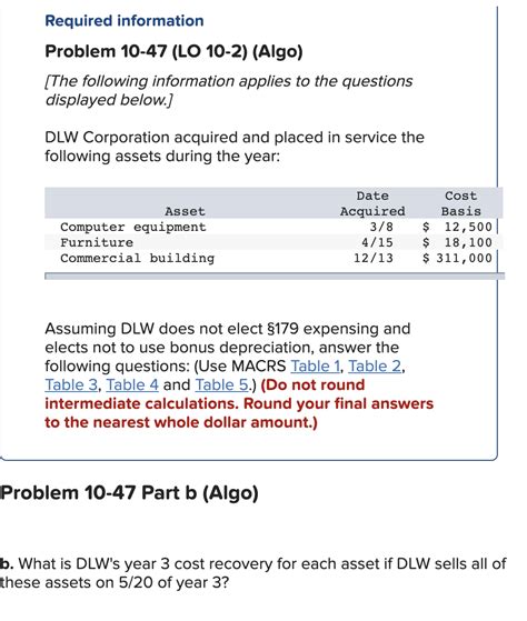 Solved Required Information Problem 10 47 Lo 10 2 Algo