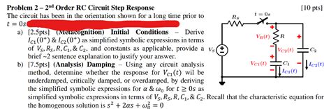 Solved Problem 2 2 Nd ﻿order Rc ﻿circuit Step