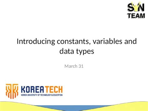 PPTX Introducing Constants Variables And Data Types PDFSLIDE NET