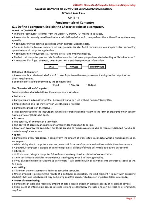 Elements Of Computer Science Jntu Cs106es Elements Of Computer