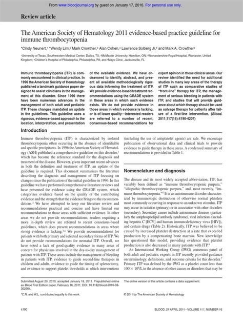 Ash Guidelines For Itp Pdf Bleeding Hepatitis C