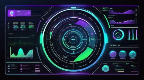 Futuristic HUD Interface Background With Holographic Graphics And Data Visualization Screens