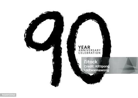 90 주년 기념 축하 블랙 컬러 로고 타입 벡터 90 숫자 디자인 90 번째 생일 초대장 로고 번호 디자인 벡터 일러스트 레이 션 블랙 브러시 스트로크 그림 2022년에