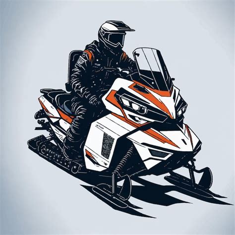 Premium Vector Snowmobile Vector Illustration On White Background