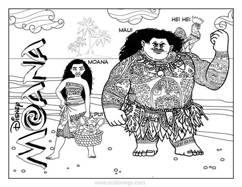 Moana Coloring Pages Characters