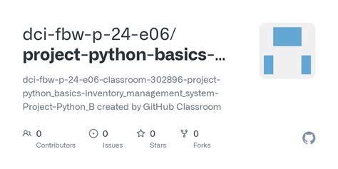 GitHub Dci Fbw P E Project Python Basics Inventory Management System Abdul Dci Fbw P