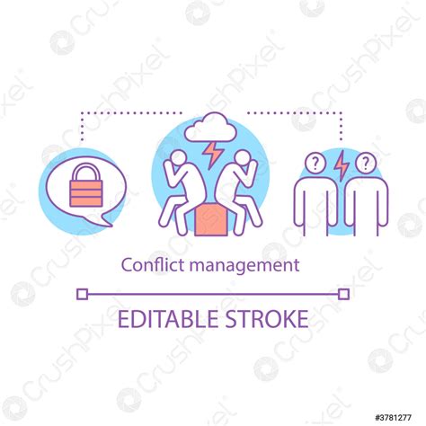 Conflict Management Concept Icon Stock Vector 3781277 Crushpixel
