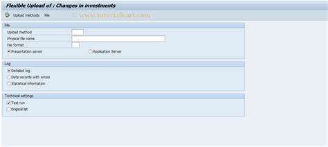 CX F SAP Tcode Upload Changes In Investments