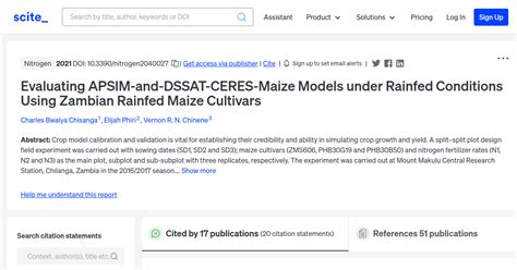 Evaluating Apsim And Dssat Ceres Maize Models Under Rainfed Conditions Using Zambian Rainfed