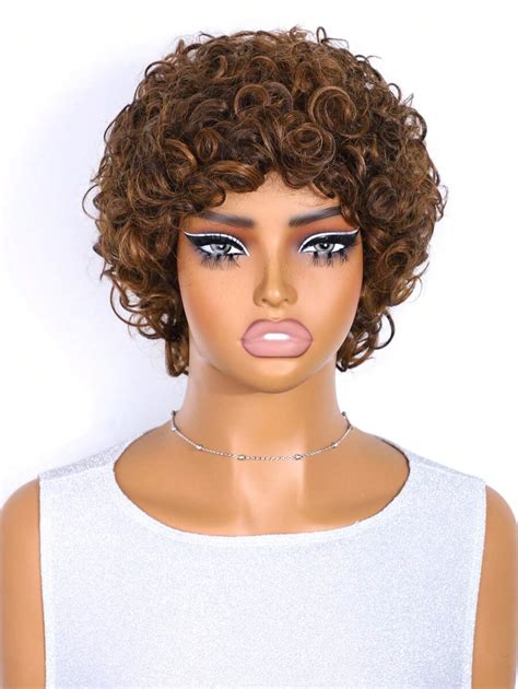 Human Hair Short Deep Curly Bob Wigs With Bangs 6 Inch Brazilian Afro