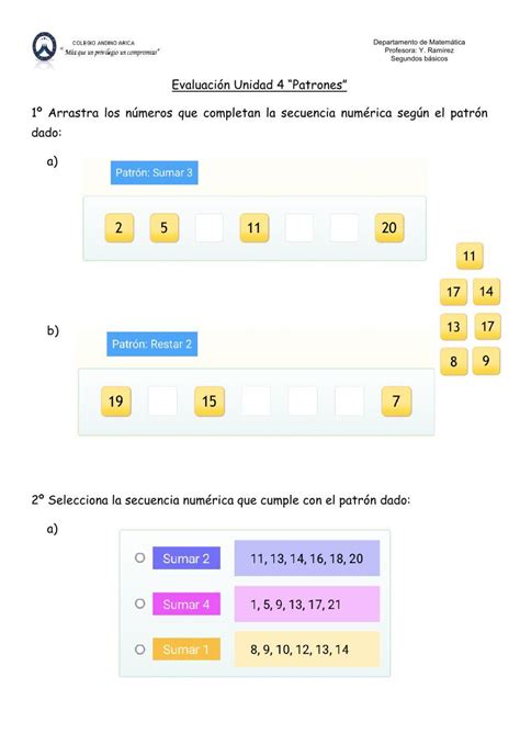 Unidad 4 Patro Free Interactive Worksheets 6276354