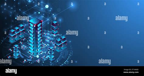 Isometric Big Data Concept Database Abstract Technology Background Vector Illustration Stock