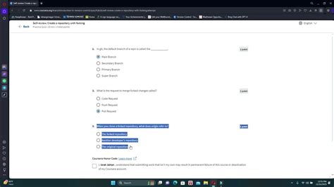 Self Review Create A Repository With Forking Coursera Version Control Meta Youtube