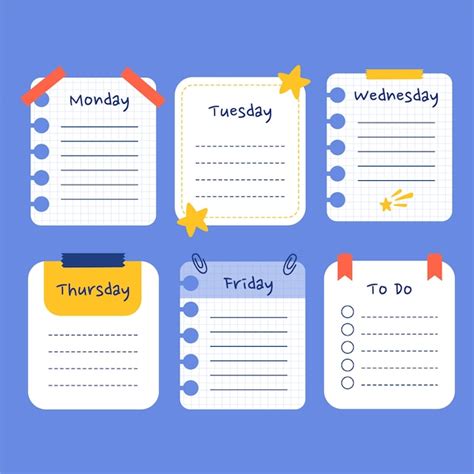 손으로 그린 노트북 레이블 컬렉션 무료 벡터