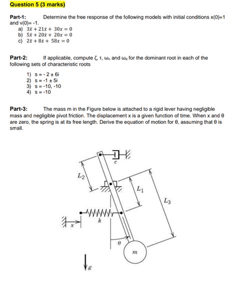 solved question 5 3 marks part 1 determine the free