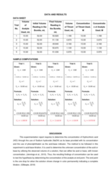 solution chemistry acid base titration problem solving and experiment