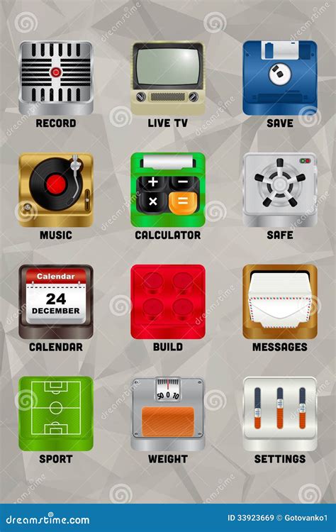 Mobile Device Icons V20 Part 2 Stock Vector Illustration Of