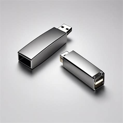 Sleek Metallic Usb Flash Drive Premium Ai Generated Image