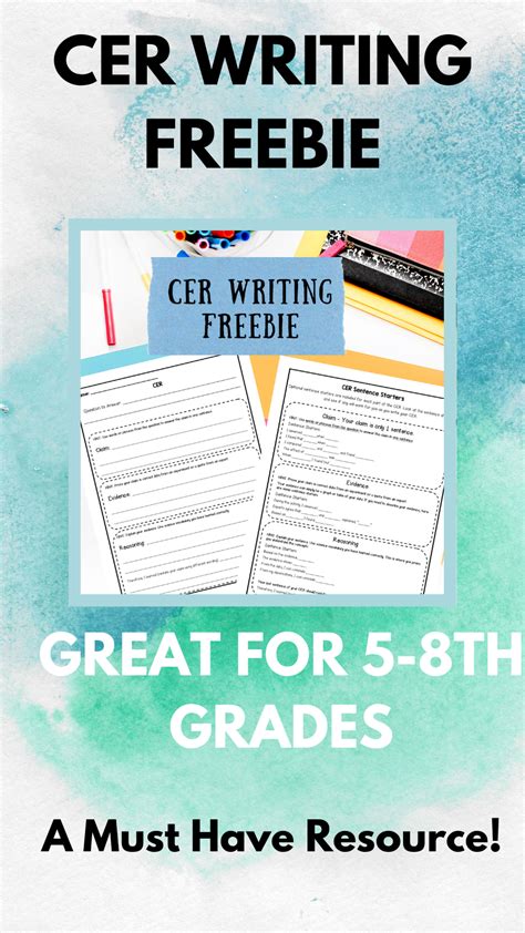 Free Science Worksheet For Cer Writing