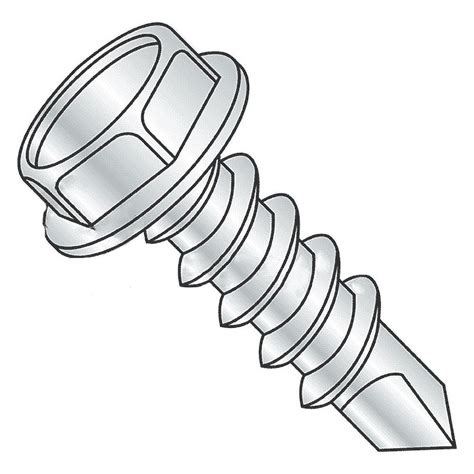 12 X 1 Self Drilling Screws Unslotted Hex Washer Steel