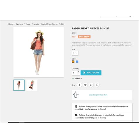 size table prestashop module