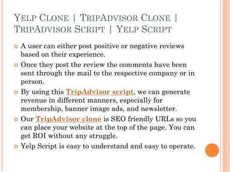 Ppt Yelp Clone Tripadvisor Script Powerpoint Presentation Free Download Id7883940