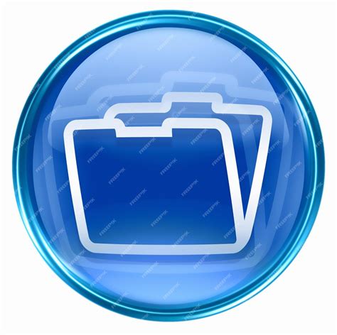 Premium Photo Folder Icon Blue Isolated On White