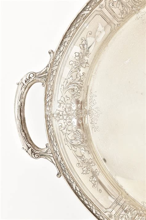 Lot Pair Of Gorham Sterling Silver Maintenon Trays