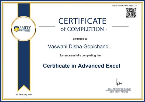 Im Excited To Share That Ive Achieved Certification In Microsoft Excel Disha Vaswani