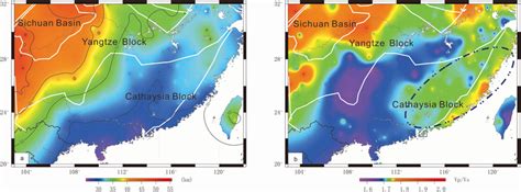 Crustal Thickness A And Vp Vs Ratio B In The Scb He Et Al 2013 Download Scientific