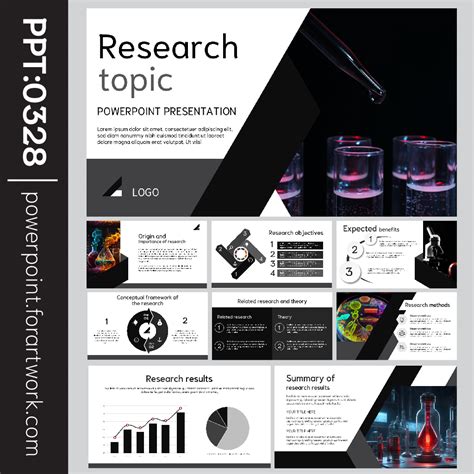 เทมเพลต Powerpoint งานวิจัย ครอบคลุมการนำเสนอ 3 บท และ 5 บท สำหรับงานวิชาการทุกประเภทสีดำ 0328