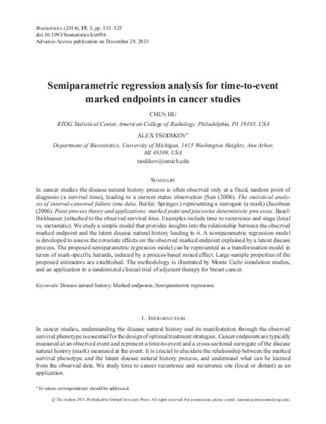 Pdf Semiparametric Regression Analysis For Time To Event Marked