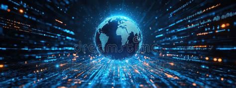 A Digital 3d Model Of Globe Surrounded By Data Visualizations And Arrows Representing Global