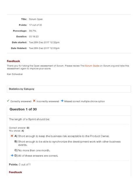 Scrum Test Pdf Scrum Software Development Cognition