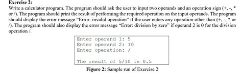 Solved A Or Exercise Write A Calculator Program The Chegg