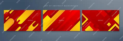 Premium Vector Set Of Red Orange Yellow Abstract Background Background Geometry Shine And