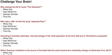 Display Data From Api As A Quiz Application Javascript The