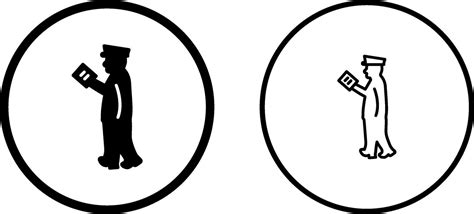 Guard Checking Passport Vector Icon 42021077 Vector Art At Vecteezy