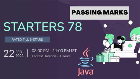 cutoff passing marks java code chef solutions starters 78 lwc
