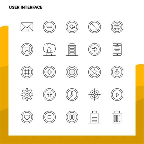 Set Of User Interface Line Icon Set 25 Icons Vector Minimalism Style Design Black Icons Set