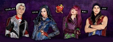 Descendants Mal Evie Jay And Carlos Disney Channel Descendants Disney Descendants Disney