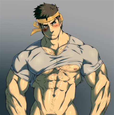 Kito Clamp Character Request Highres Boy Abs Alternate Muscle Size Arm Hair