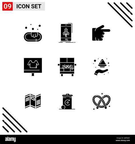 Stock Vector Icon Pack Of 9 Line Signs And Symbols For Transportation