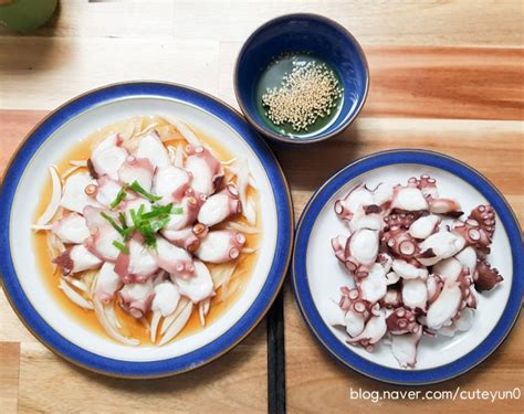 자숙문어 먹는법 문어요리 만드는법 문어숙회 문어초회 네이버 블로그